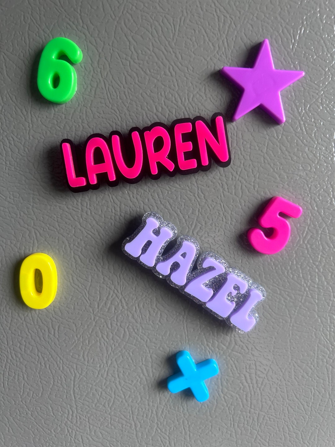 Custom Double Layered Name Magnets | Childs Art Display | Acrylic ...