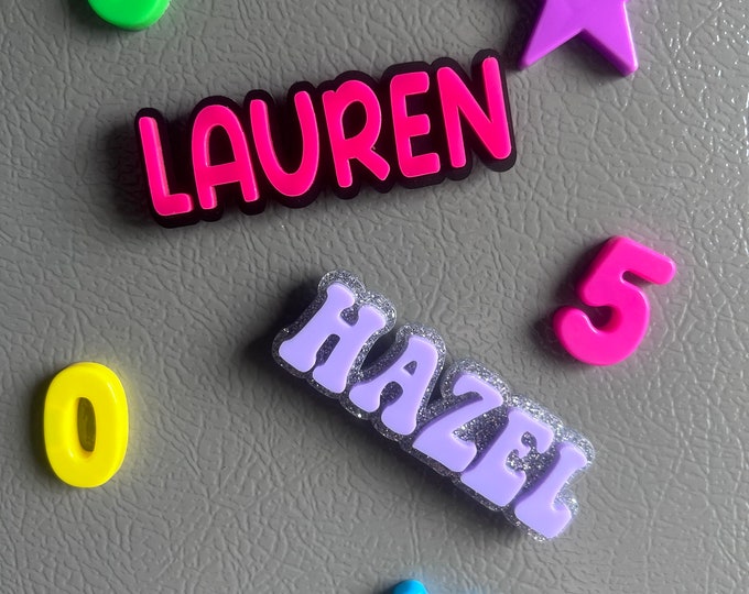 Custom Double Layered Name Magnets | Childs Art Display | Acrylic ...