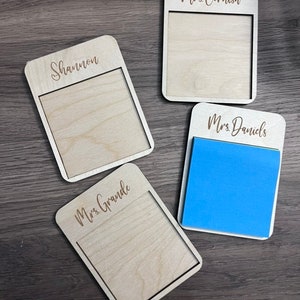 Personalized Notepad Holder | Customer Teacher Gift | Sticky Note Desk ...