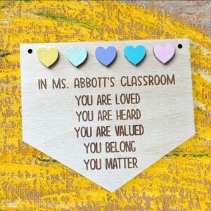 Custom Classroom Door Hanger Teacher Gift Words of Affirmation School ...