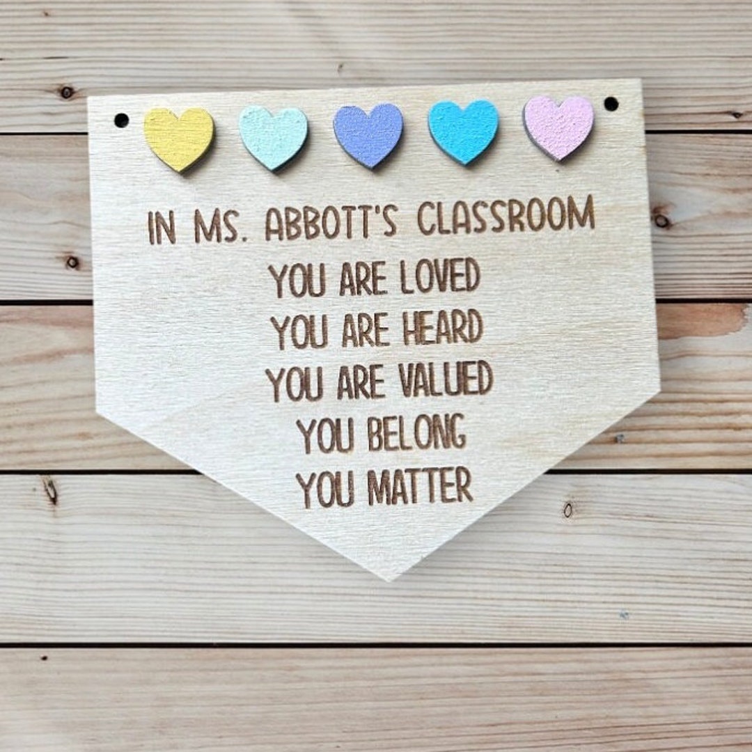 Custom Classroom Door Hanger Teacher Gift Words of Affirmation School ...