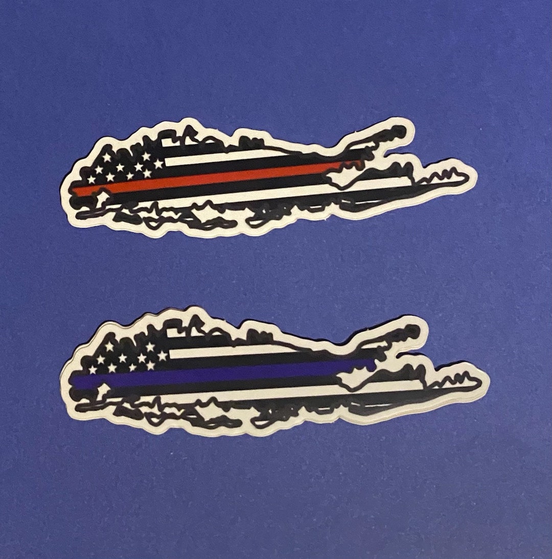 Thin Red Line Thin Blue Line Stickers - Etsy
