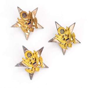 Circa 1950s Army Officer Eagle Crest Military Star Pin, VJ #896 - Etsy