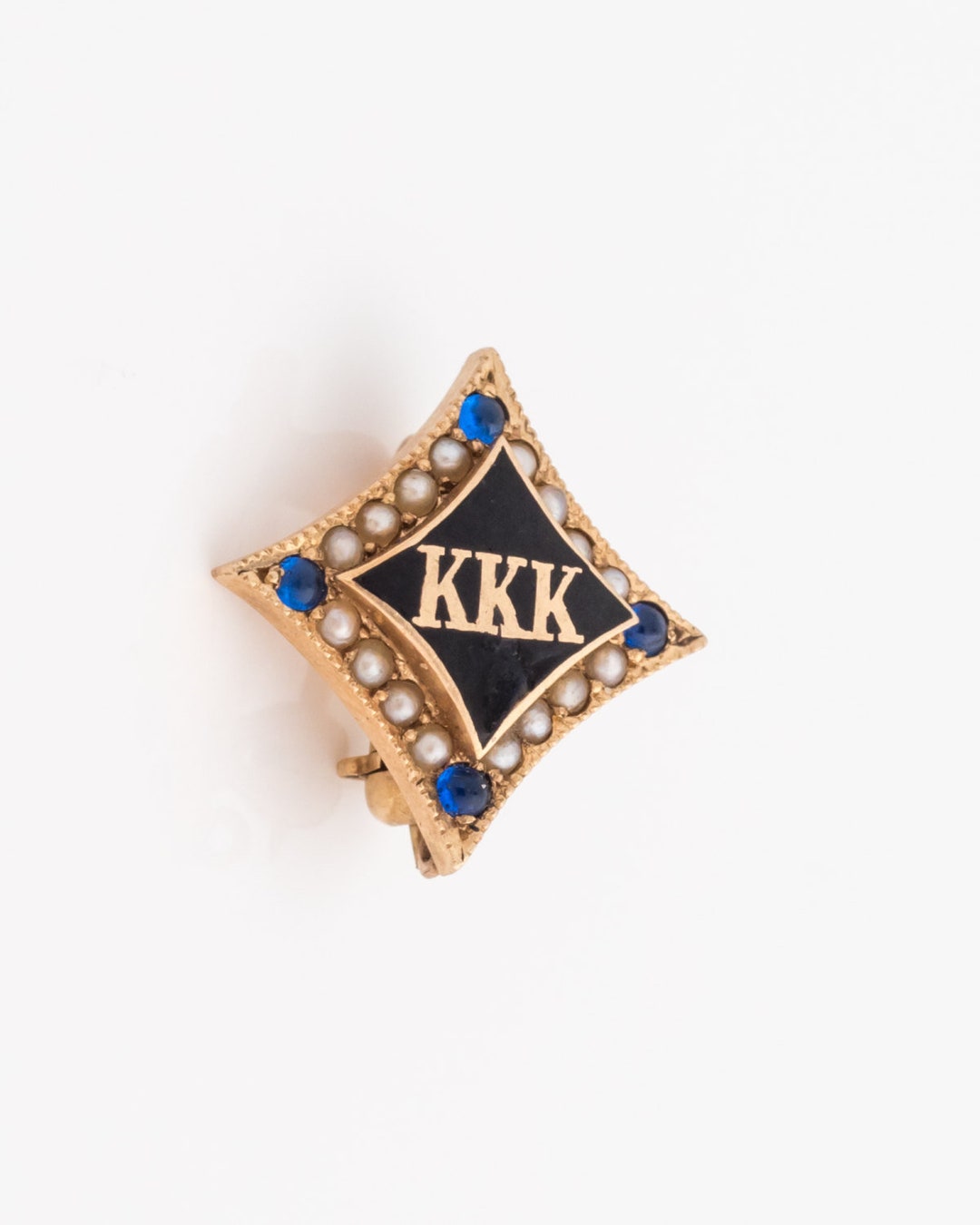 Kappa Kappa Kappa (tri-kap) Fraternity Pin 10k Yellow Gold, Pearls ...