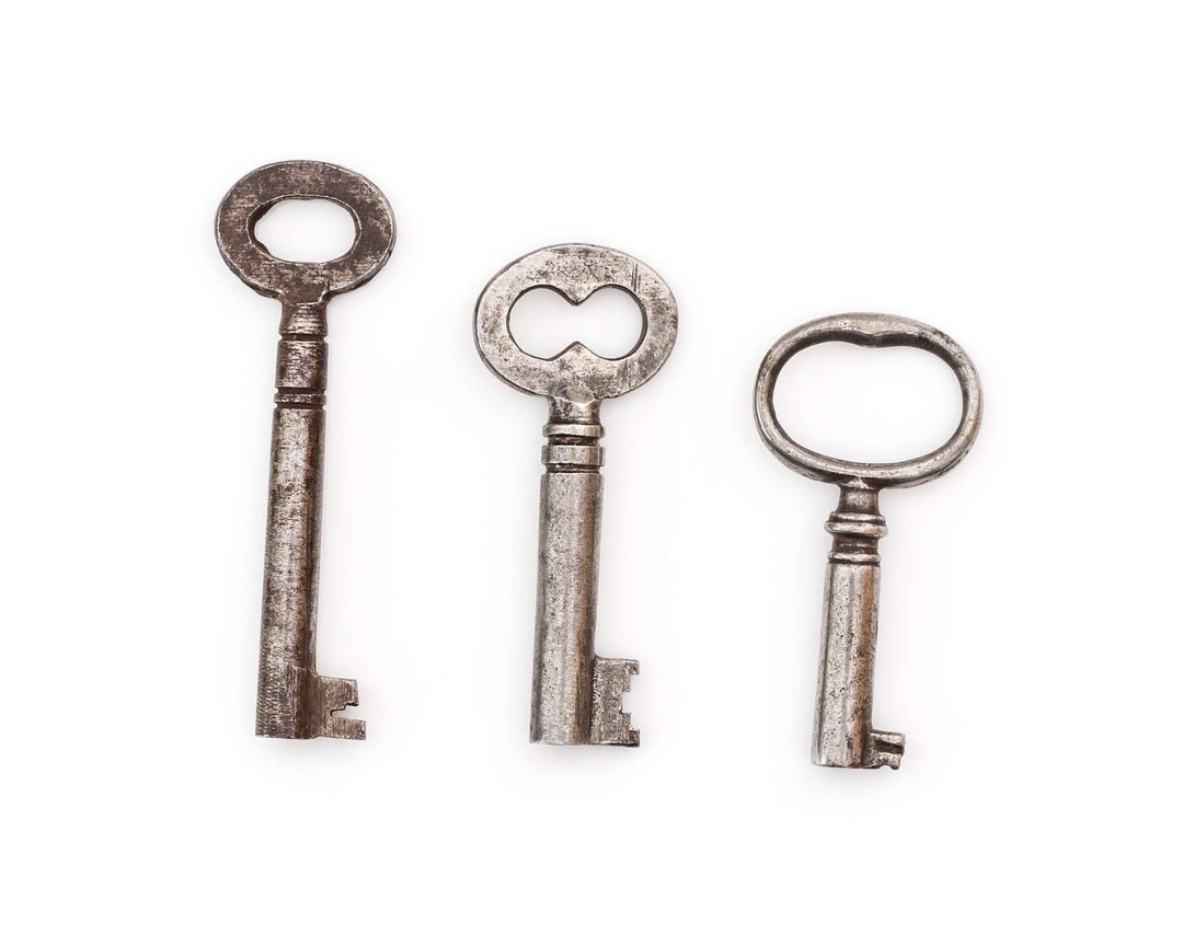 1890s Victorian Three Antique Skeleton Keys Charms Pendants, VJ 524A - Etsy