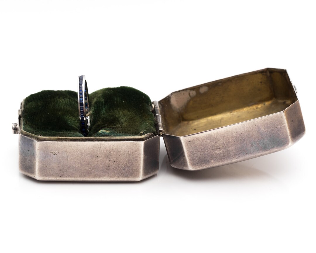 Antique Sterling Silver Ring Box: Birks Ellis Victorian Jewelry Display ...