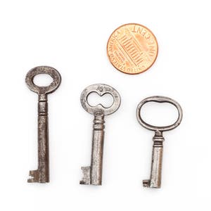 1890s Victorian Three Antique Skeleton Keys Charms Pendants, VJ 524A - Etsy