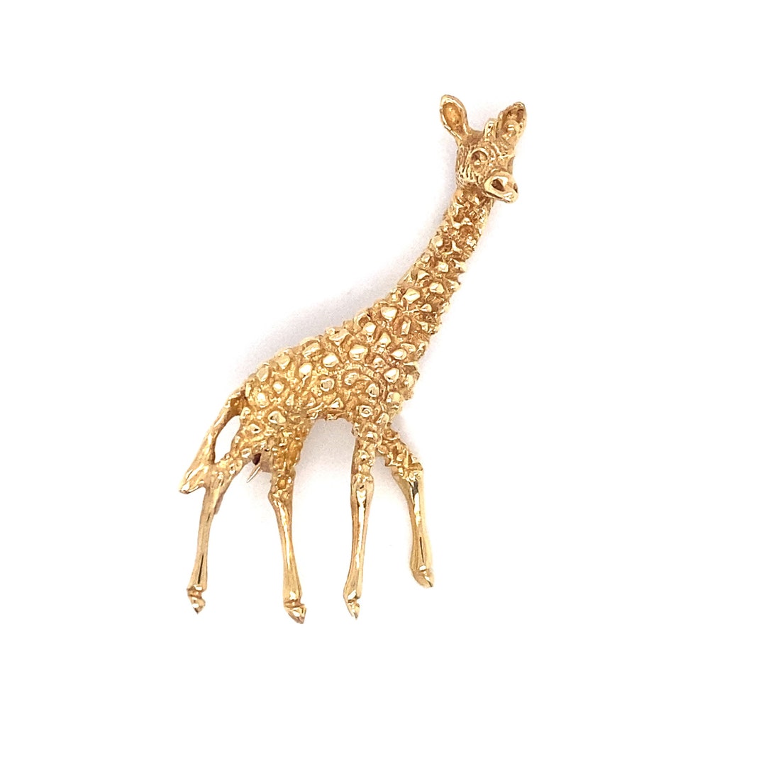Circa 1950s Retro Giraffe Brooch in 14 Karat Gold, FD1631A-ATL - Etsy