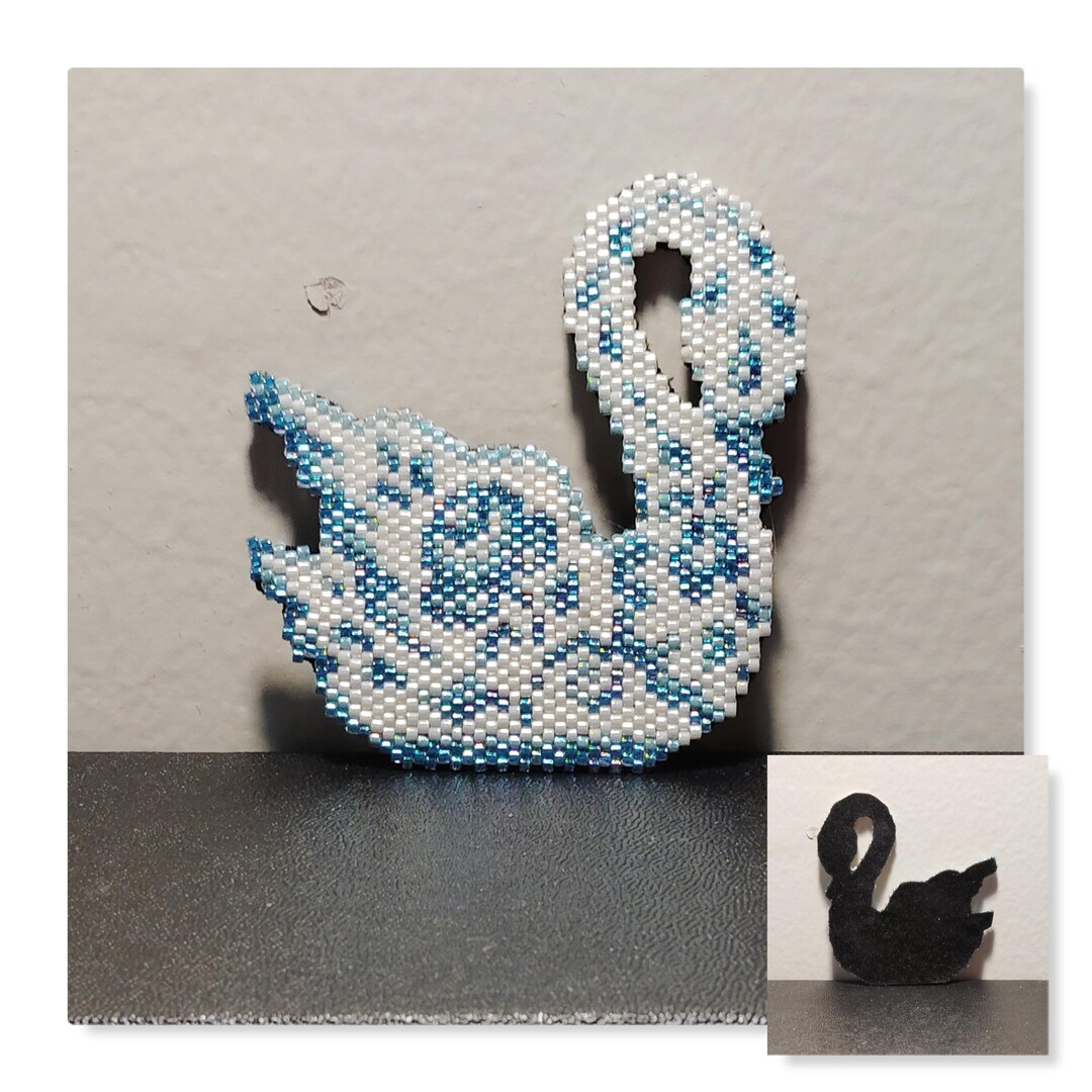 Beaded Art Swan, Beaded Swan, Beaded Art, Elegant Beaded Swan, Elegant ...