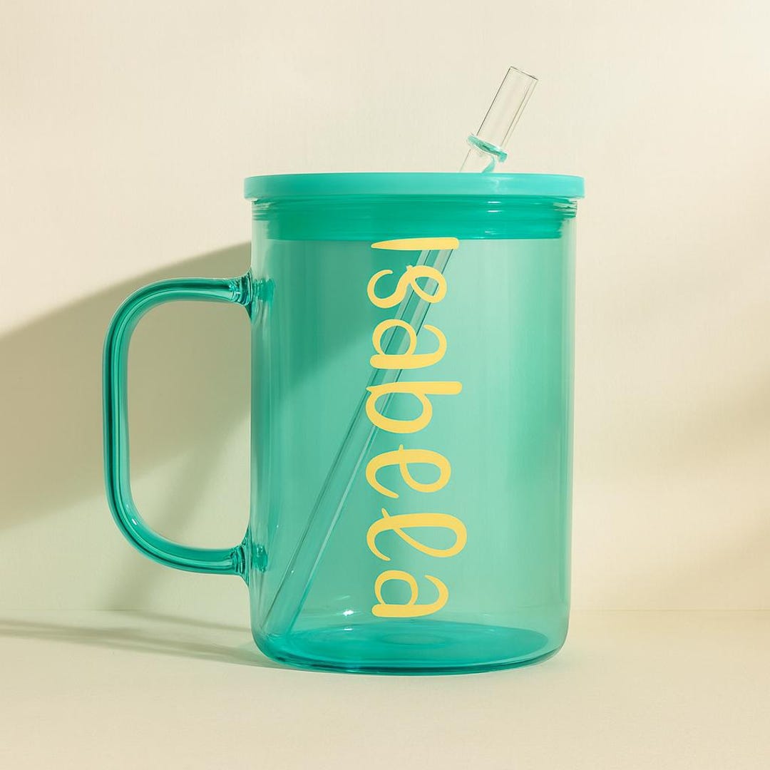 Personalized Kids Cup With Straw Custom Name Glass Tumbler Toddler ...