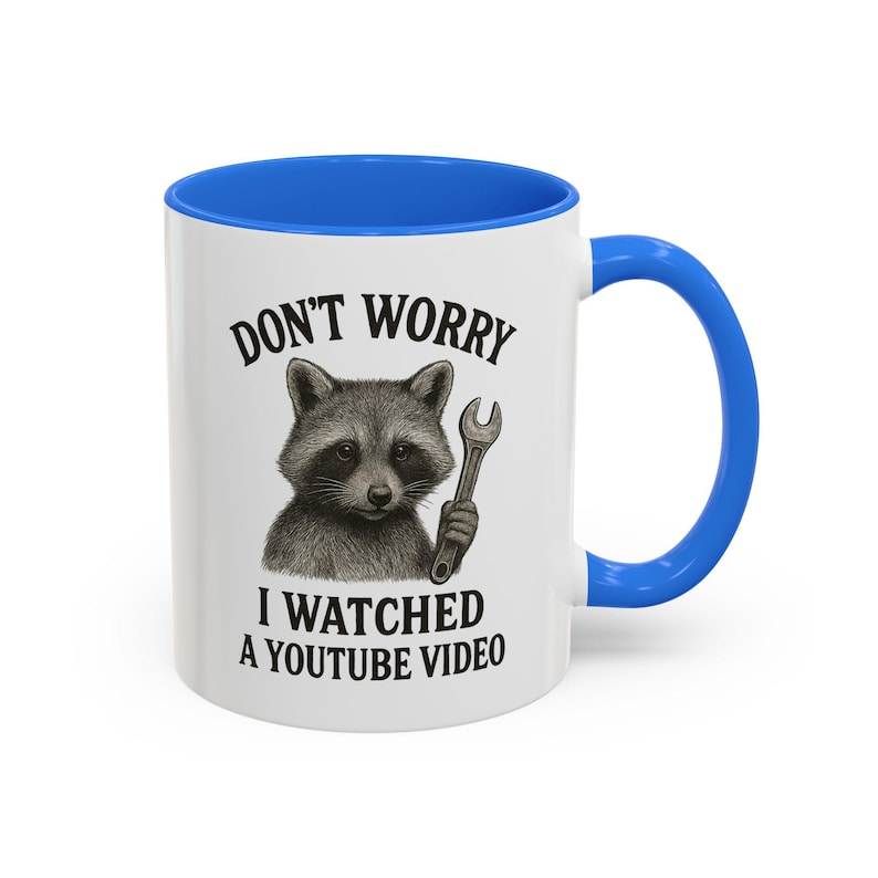 Funny Raccoon Mug, Don't Worry I Watched a Youtube Video, Best Gift for ...