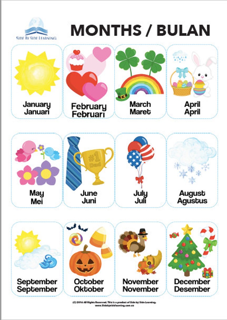 English/bahasa Indonesia Poster Pack- Numbers, Animals, Colours and ...