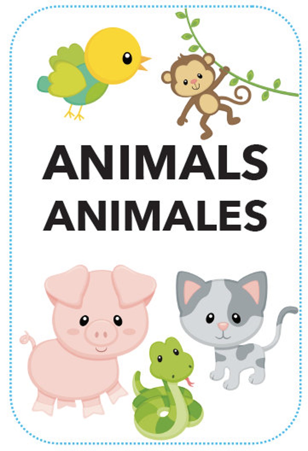 English/spanish Complete Pack - Posters & Flash Cards - Etsy