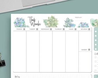 Weekly Planner Printable Desk Weekly Planner Printable - Etsy