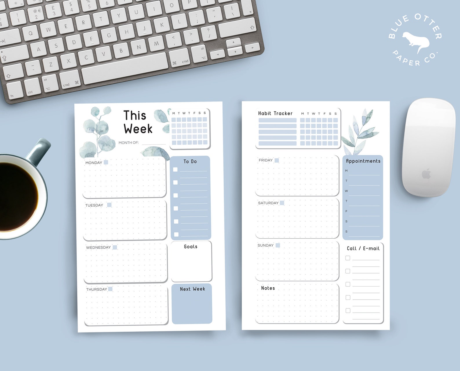 Half Size Printed Weekly Planner Inserts, Undated Weekly Agenda Refill ...