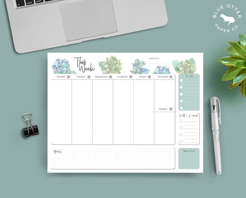 Printable Weekly Desk Planner - Etsy