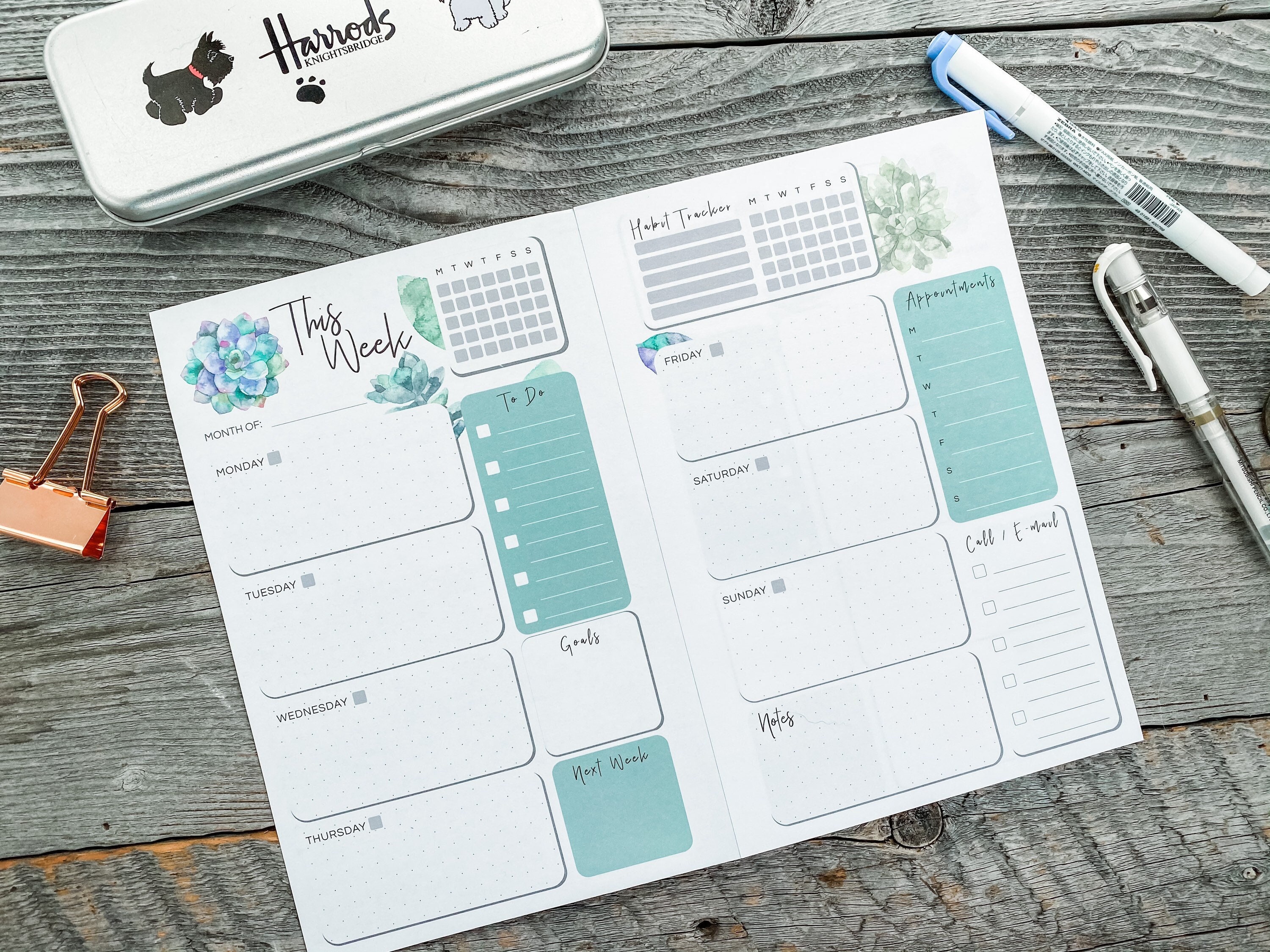 Printable Weekly Planner Inserts Agenda Refill - Etsy