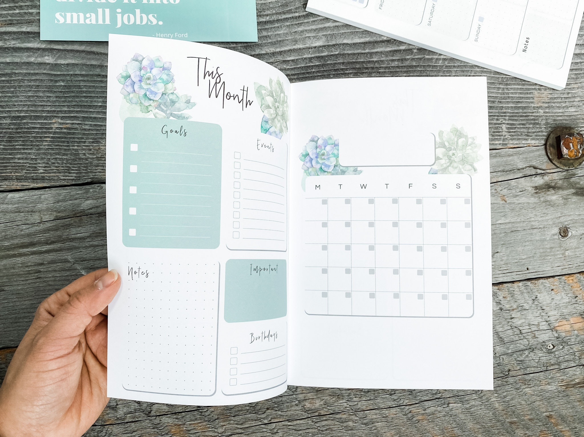 PRINTED Monthly Calendar, A5 Planner Insert, Agenda Refills, Undated ...