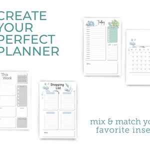 PRINTED Weekly Planner Inserts, Undated Agenda Refill, Wo2p, Week on ...