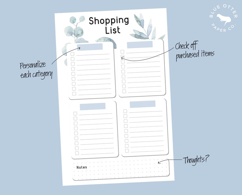 Printable Meal Plan Shopping List Insert - Etsy