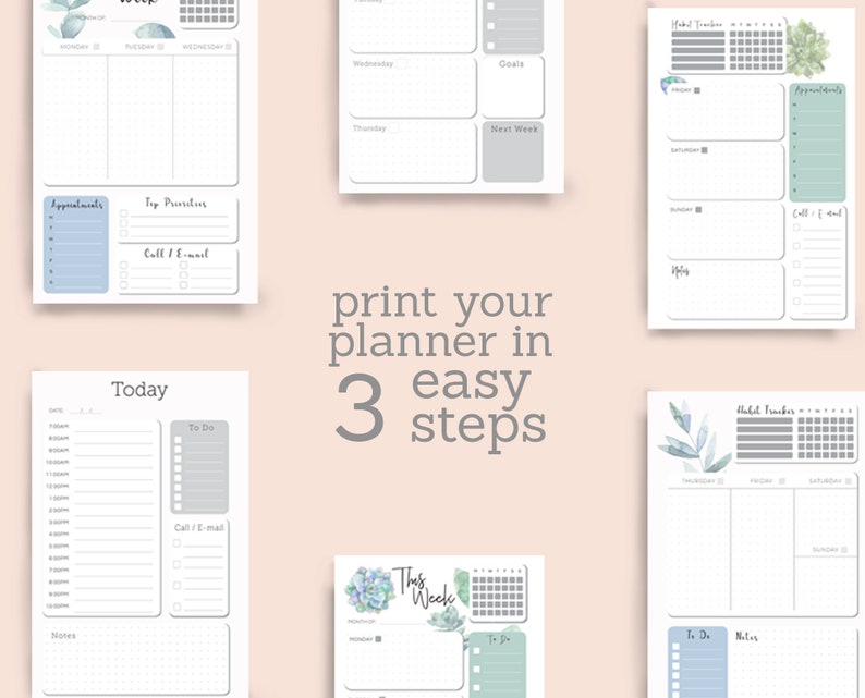 Printable Monthly View Planner Insert Agenda Refill - Etsy
