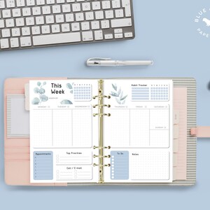 PRINTED Weekly Planner Inserts, Undated Agenda Refill, Wo2p, Week on ...
