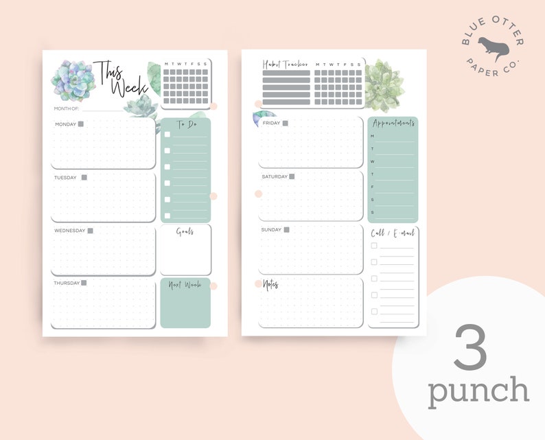 Printable Monthly View Planner Insert Agenda Refill - Etsy