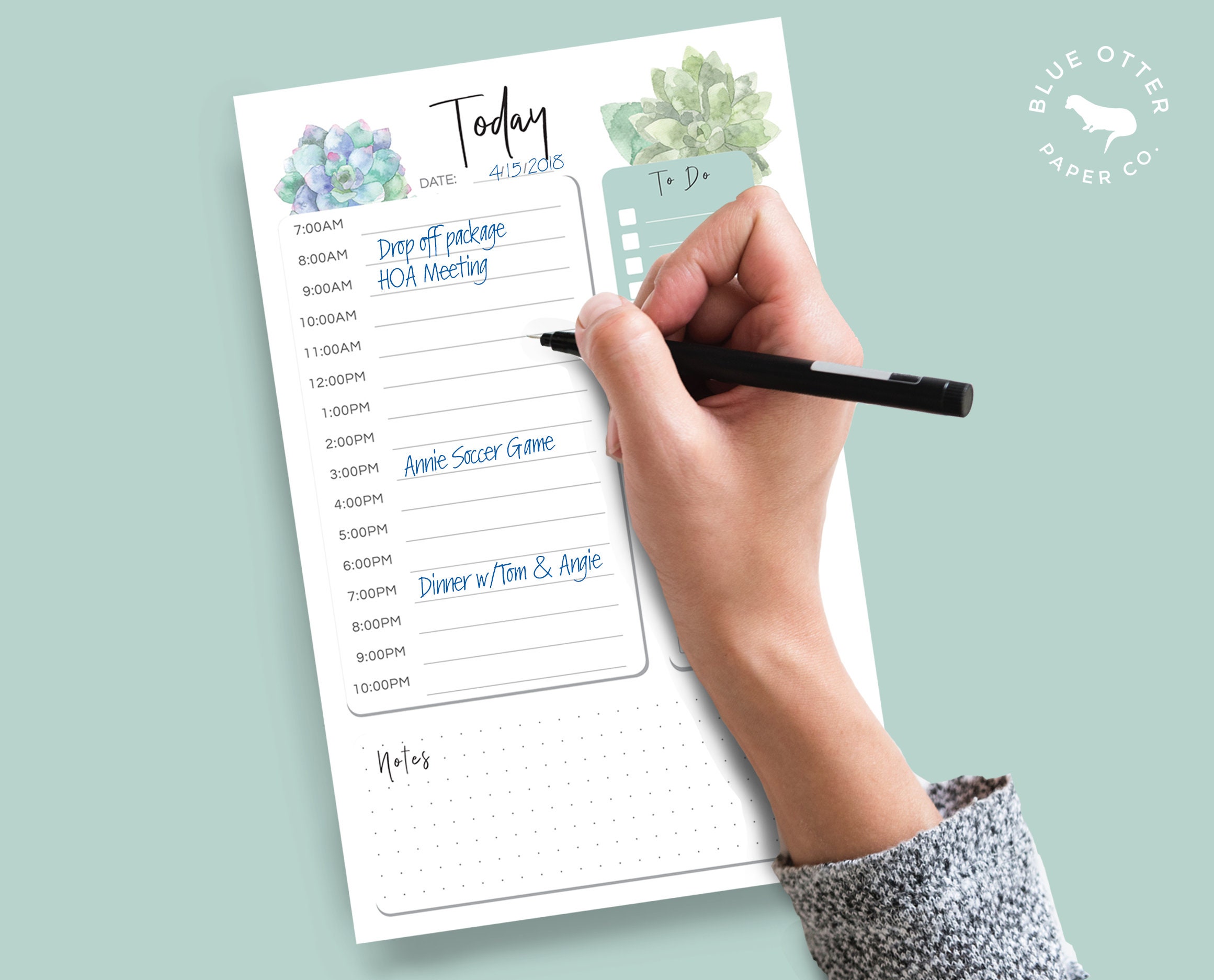 Printed Daily Hourly Planner Insert, Half Size Insert, Undated Agenda ...