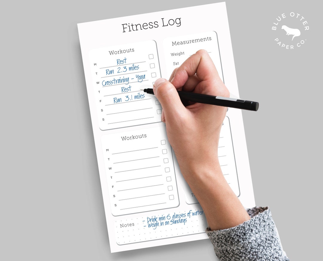 Printable Fitness Tracker, Planner Insert, Exercise Tracker, Weight ...