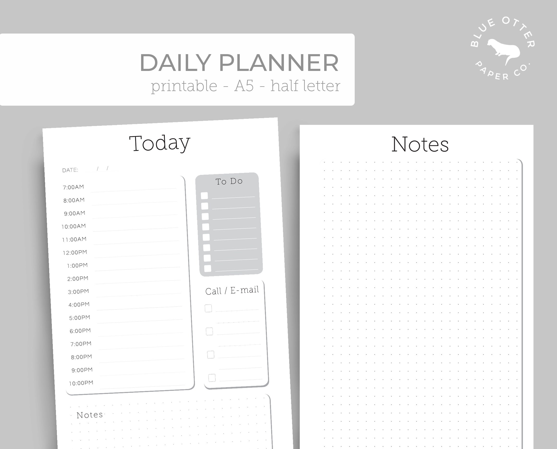 Printable Daily Hourly Planner Insert Refill - Etsy
