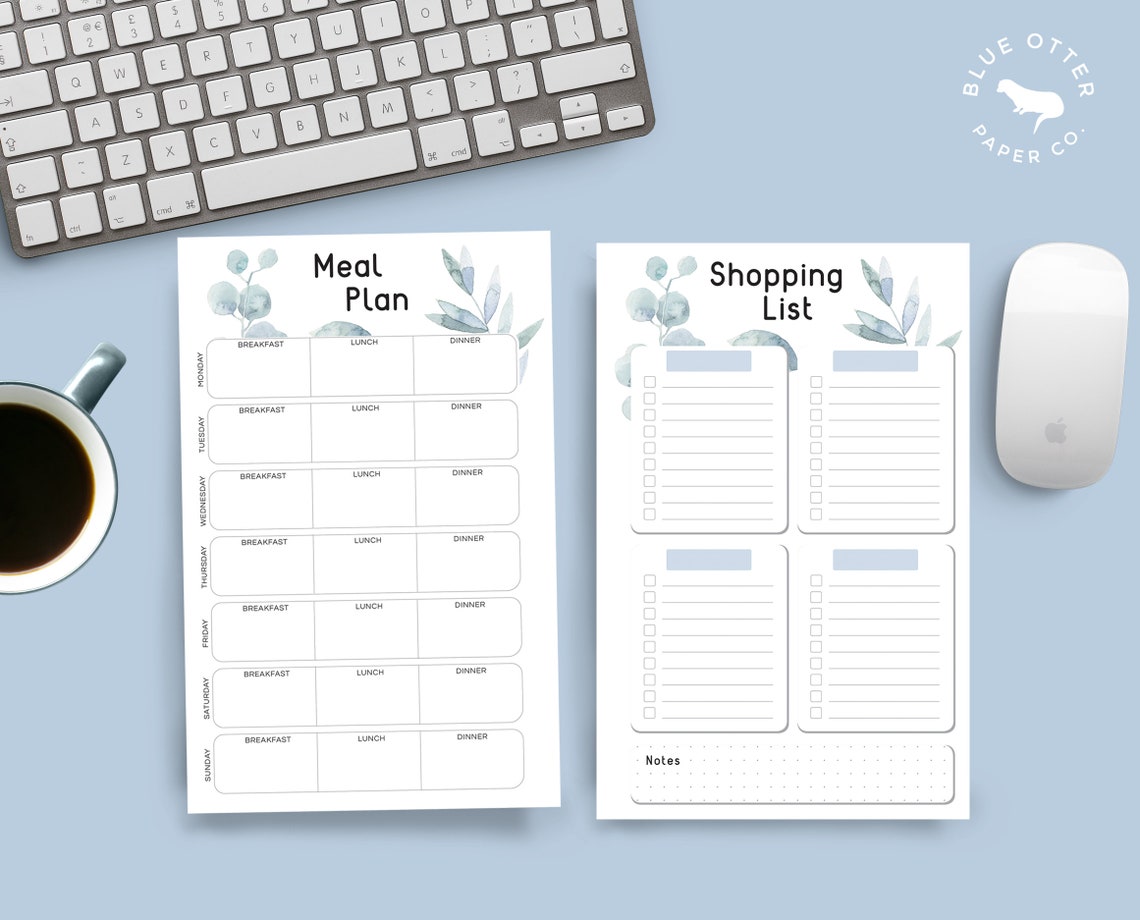Printable Meal Plan Shopping List Insert - Etsy