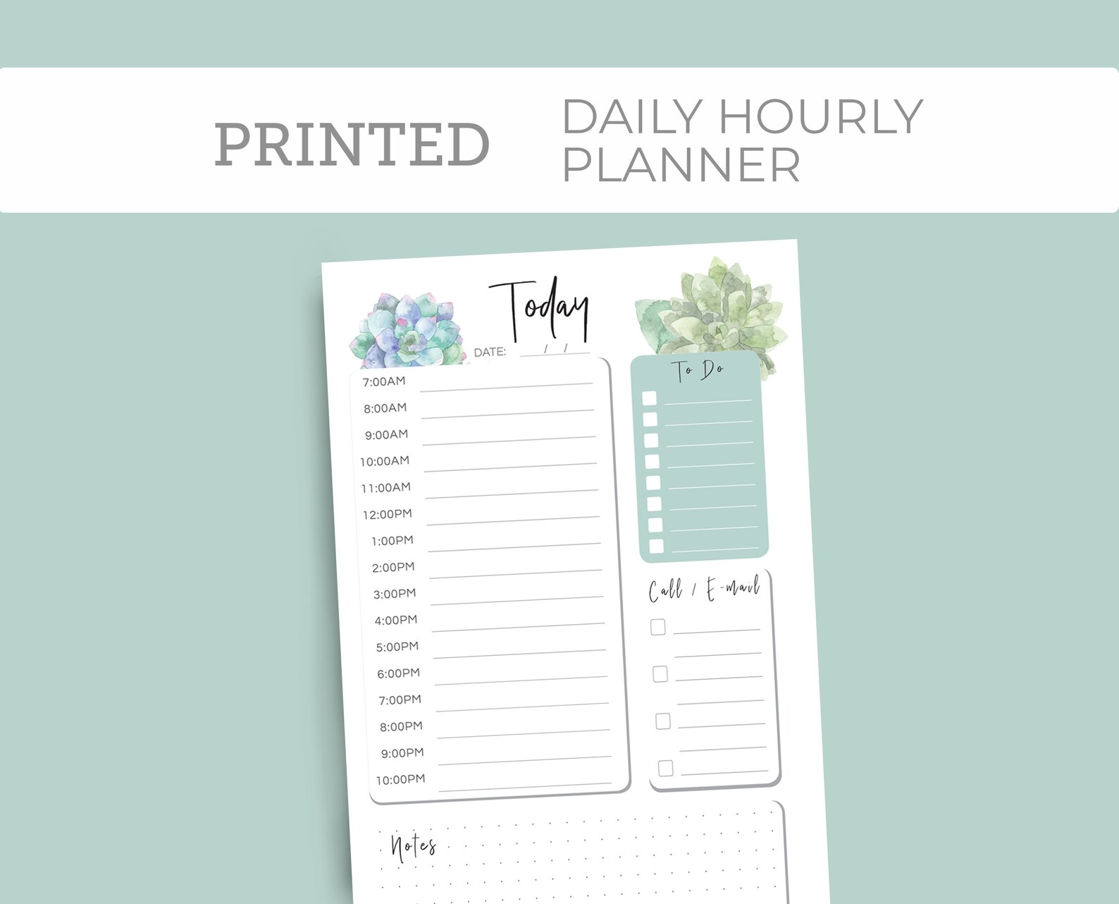 Printed Daily Hourly Planner Insert Half Size Insert Undated - Etsy