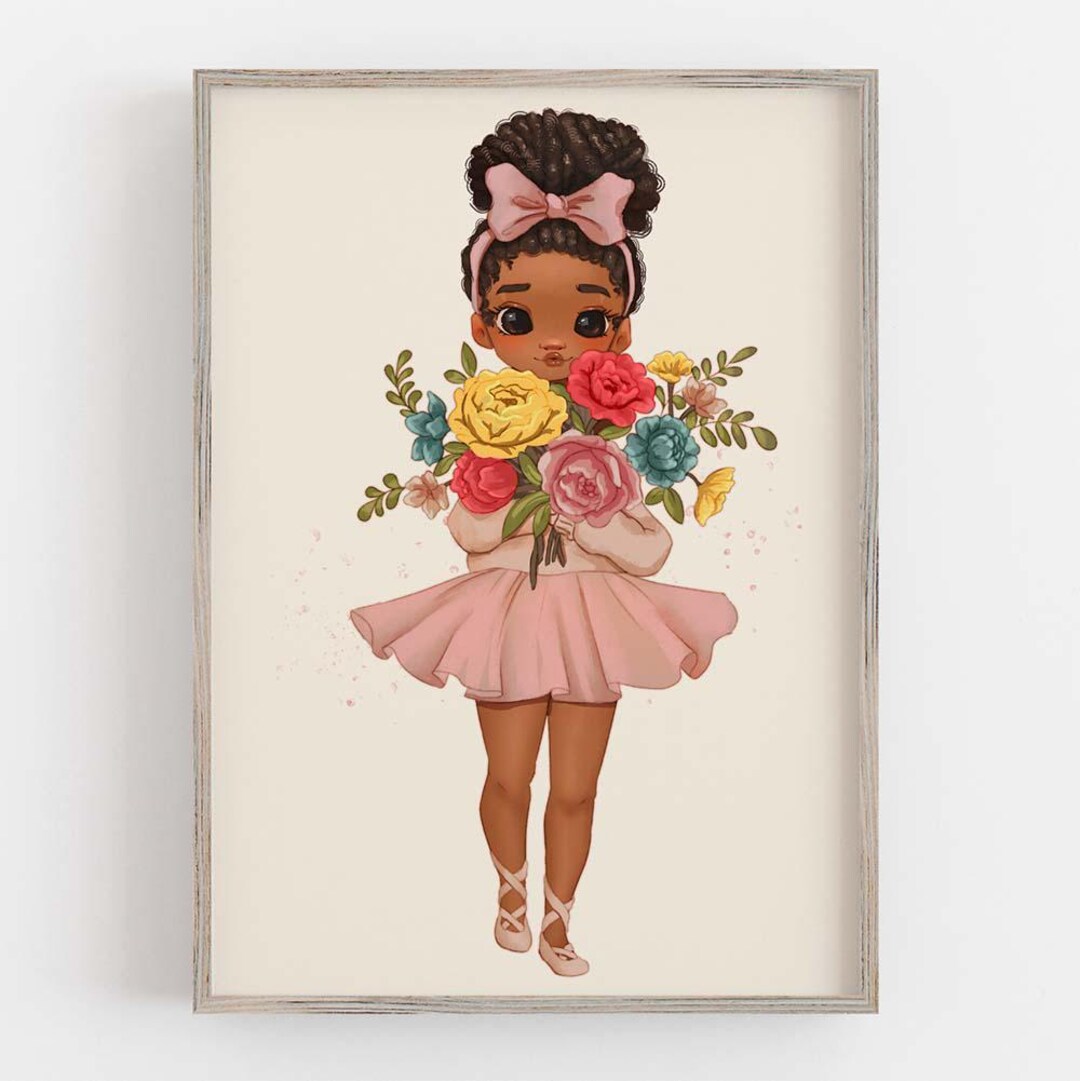 Maliyah Ballerina Wall Art, Black Girl Art, Multicultural Ballet Print ...