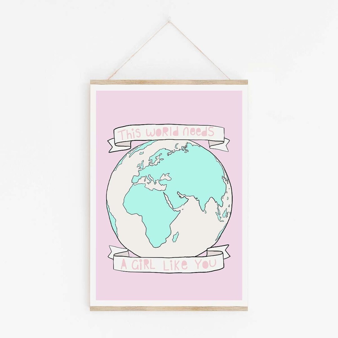 Colourful World Map Poster Feminist Art this World Needs A - Etsy
