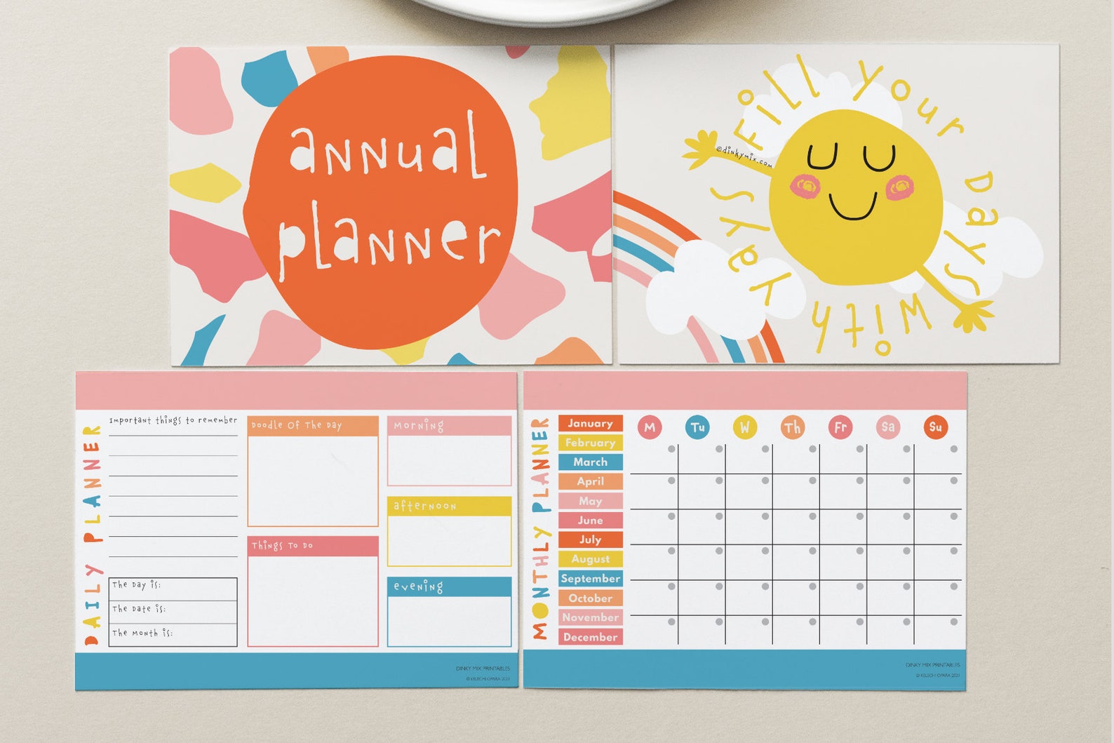 Kids Annual Planner Printable Daily Weekly and Monthly - Etsy