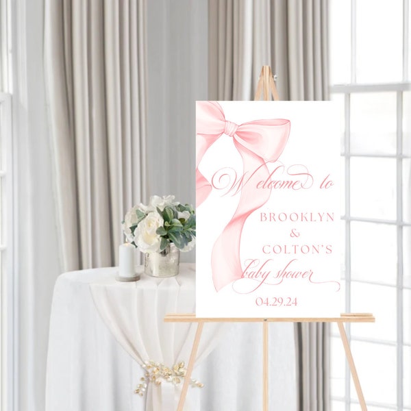 Baby Shower Sign Coquette - Etsy