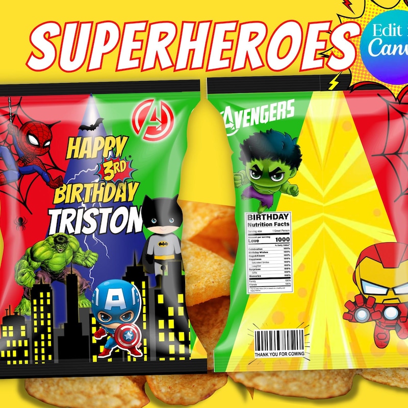 Superhero Chip Bag - Etsy