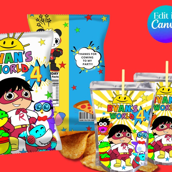 Ryans World Party Supplies - Etsy