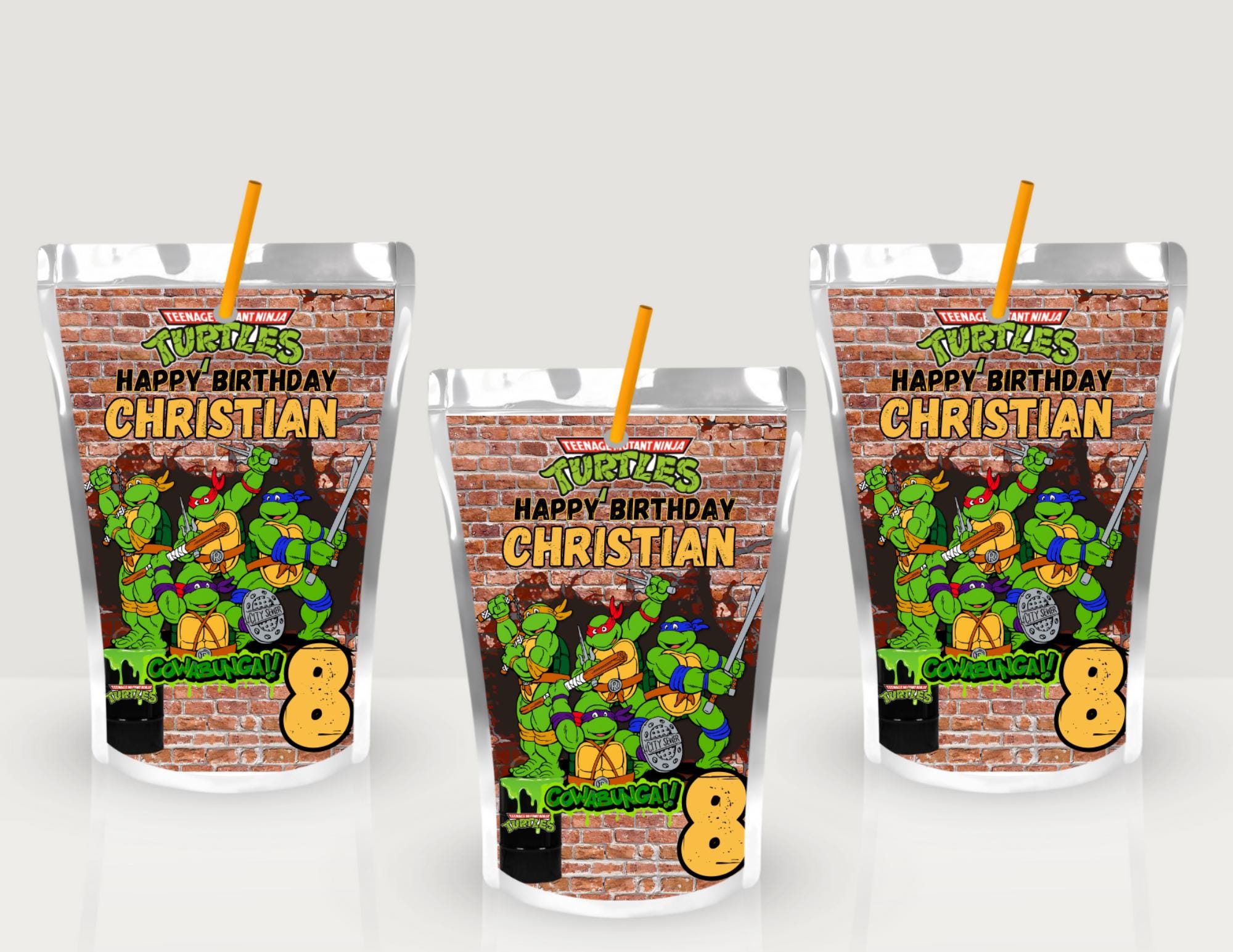Editable Turtles Juice Pouch Template - Etsy