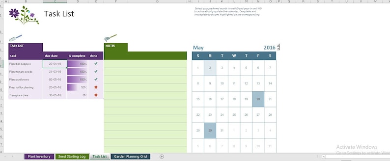 Excel garden planner - piseoseoje