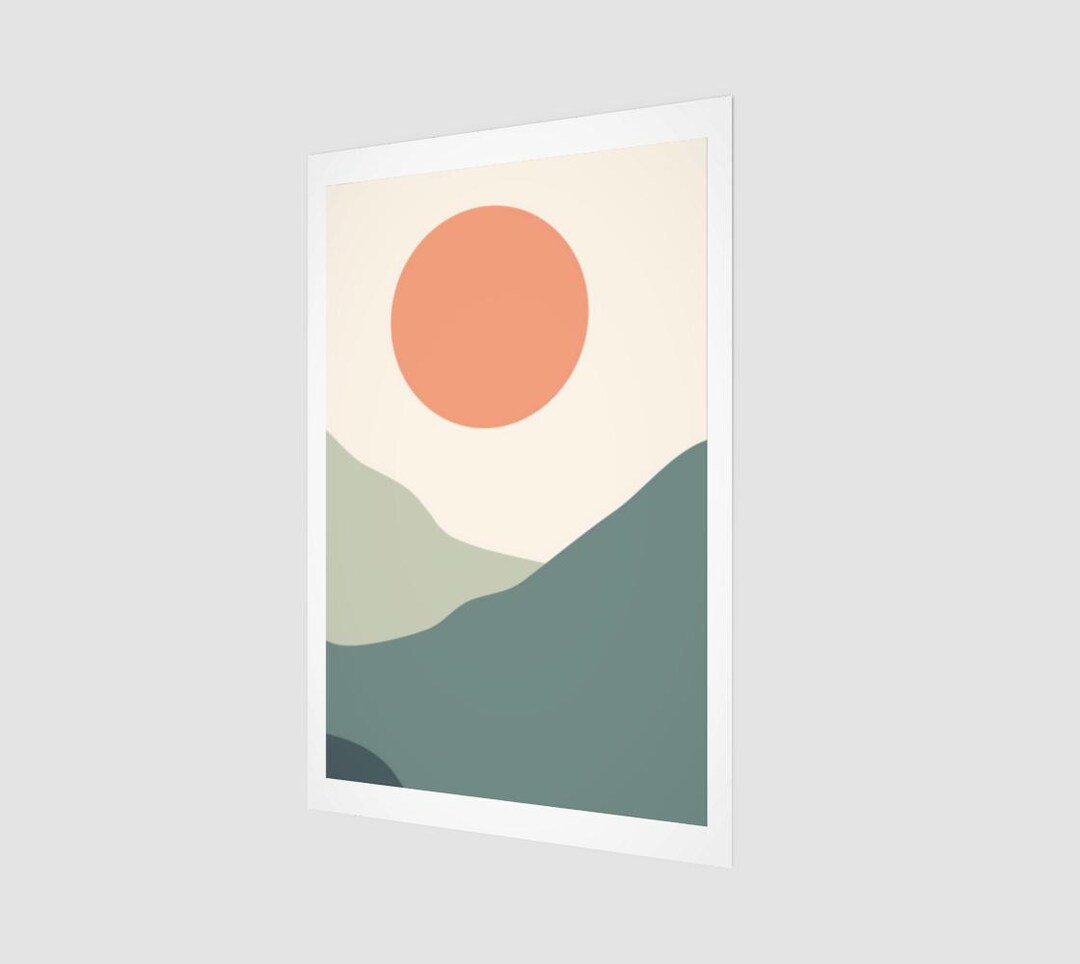 Smokey Moon Art Print: Minimalist Landscape, Archival Quality - Etsy