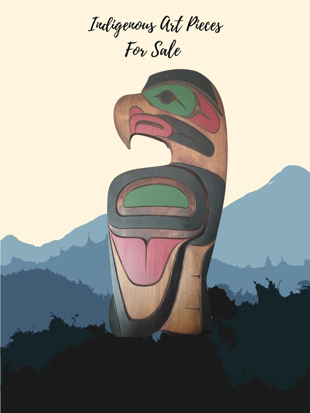 Doug Harper Signed Eagle Carving – Northwest Coast Red Cedar Indigenous ...
