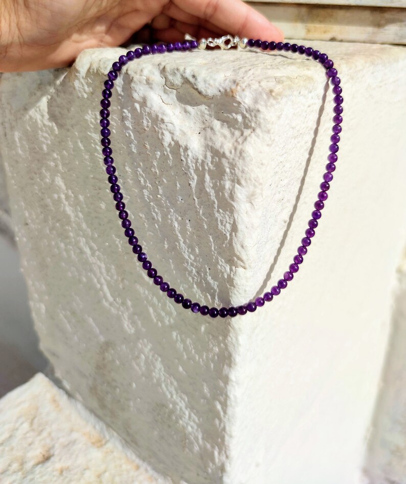 Amethyst Choker Necklace Choker Amethyst Natural Stones - Etsy