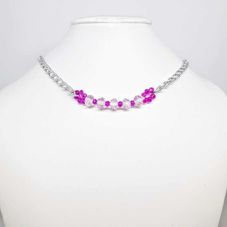 Aluminum Choker Pink Crystals Light Pink and Hot Pink - Etsy