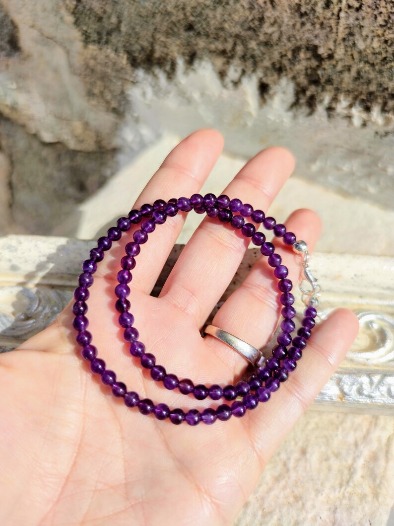 Amethyst Choker Necklace Choker Amethyst Natural Stones - Etsy
