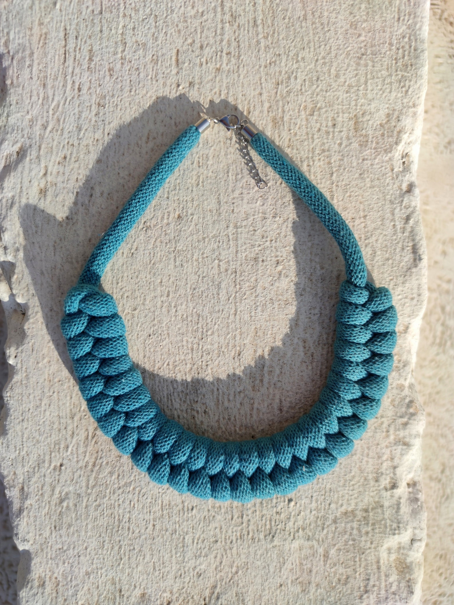 Chunky Choker Fabric Rope Choker Necklace Golden White Choker Braided ...