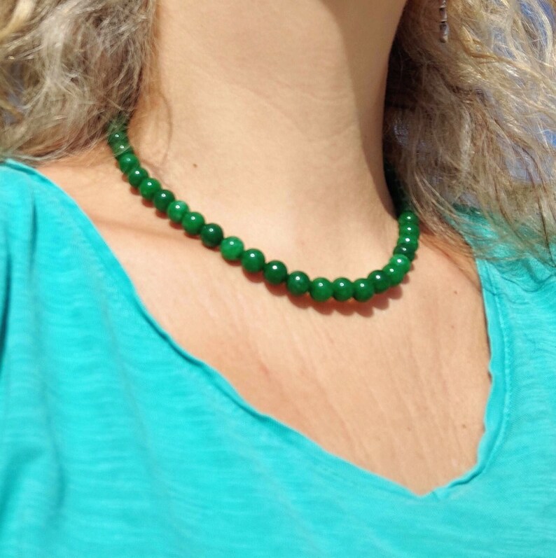 Jade Choker Necklace Gemstone Choker Natural Stone Neckalce - Etsy