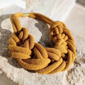 Purple Textile Choker Necklace Rope Choker Fabric Neckalace Chunky ...