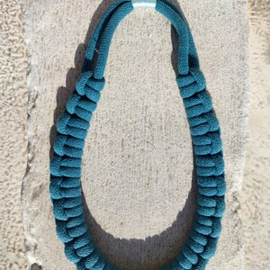 Yellow Rope Necklace Long Braided Cord Necklace Chunky Necklace Ethnic ...