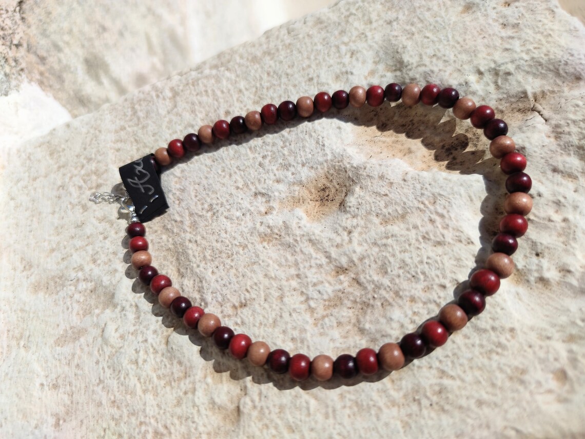 Brown Wood Choker Neckalce Wooden Bead Choker for Men 8 Mm - Etsy